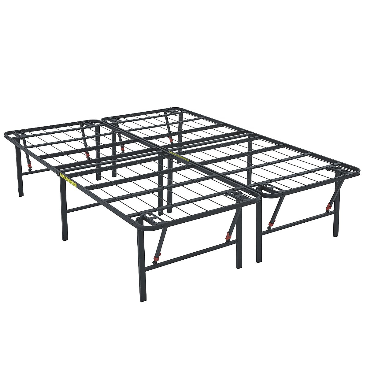 Amazon Basics Foldable Metal Platform Bed Frame with Tool Free Setup, Sturdy Steel Frame, No Box Spring Needed, Full, Black, 75 x 54 x 18 inches (LxWxH)