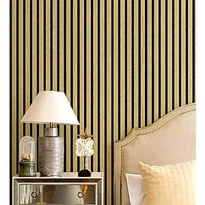 myforHD Wallpaper Peel and Stick Wood Grating Stripe Self-Adhesive Wallpaper Faux Wood Contact Paper Wood Slats Self Adhesive Wall Paper PVC Vinyl Film Removable Waterproof (Wood A, 17.3" x 393")