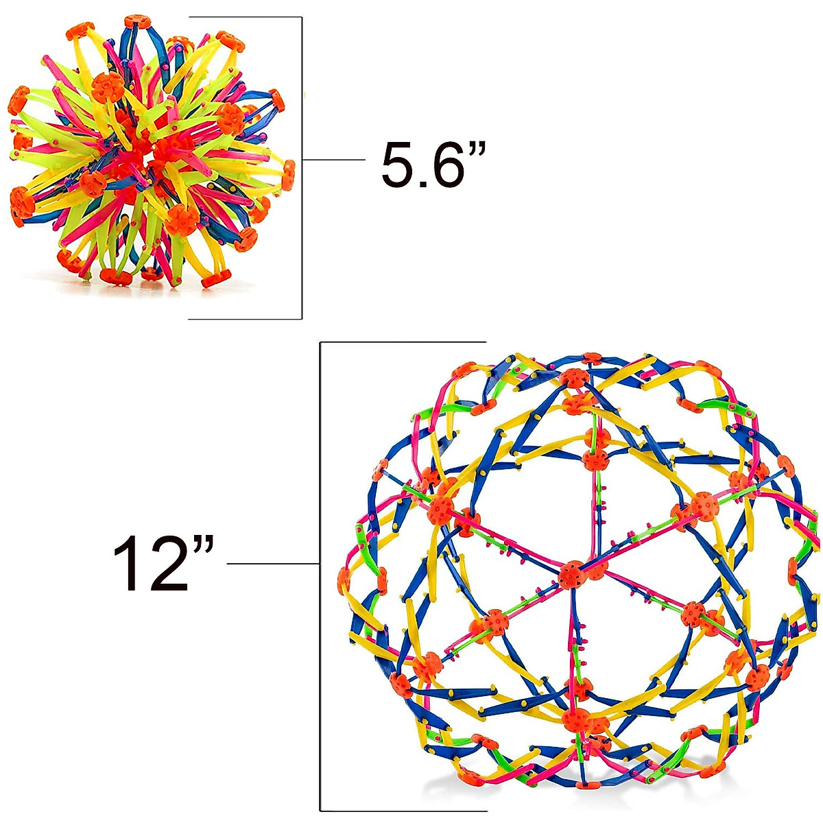 4E's Novelty Expandable Breathing Ball - Stress Reliever Fidget Toys Expands from 6 to 12" for Yoga, Anxiety, Relaxation - Expanding Sphere for Kids & Adult Gift Idea