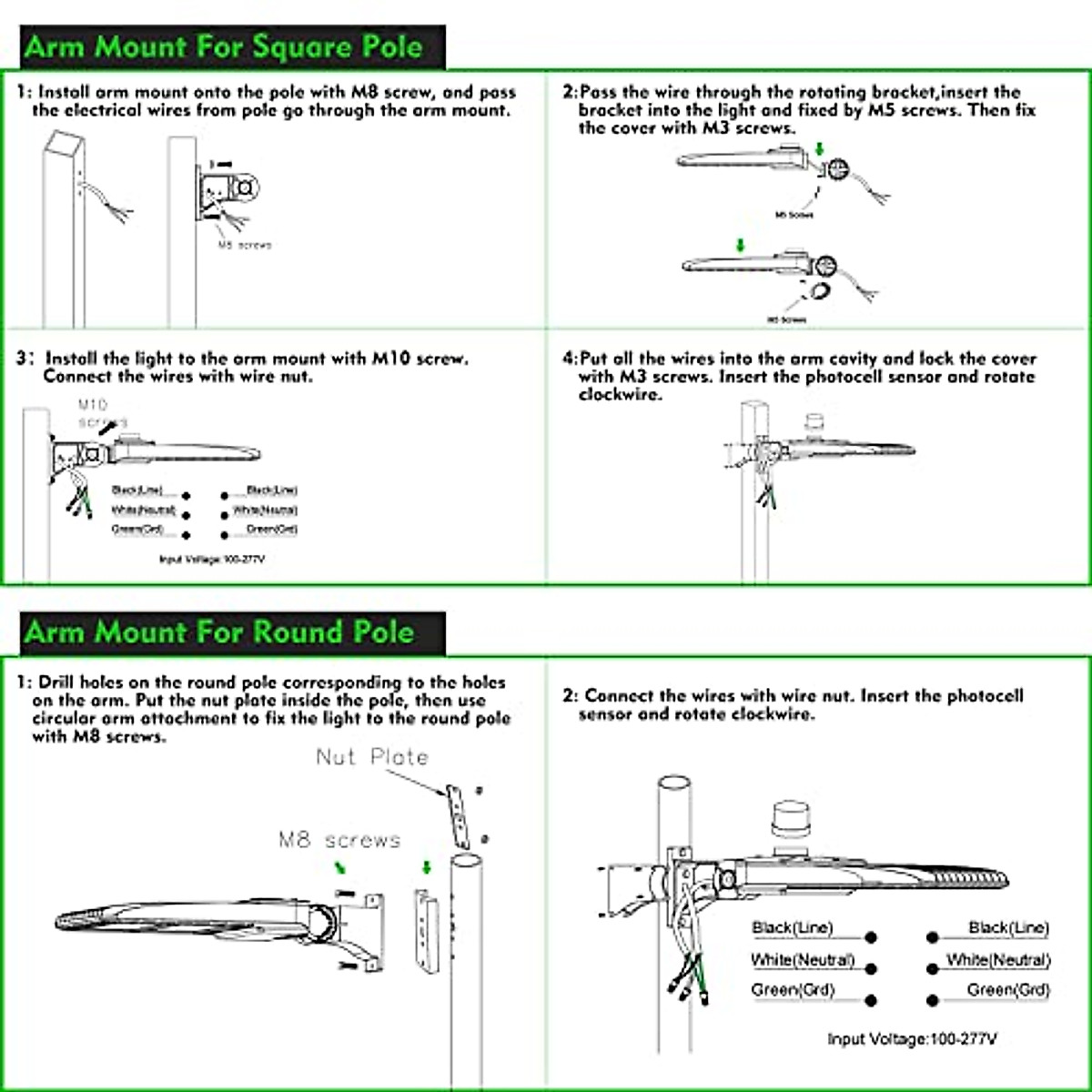 bulbeats 4Pack 150W LED Parking Lot Light (Eqv 600W HID/HSP) 5000K LED Pole Light with Dusk to Dawn, Energy Saving 1100K*4kW/Y(5Hrs/Day) IP65 Waterproof Outdoor Area Light-ETL Listed