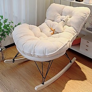 HARELA Outdoor Patio Rocking Chairs, Indoor Rocking Chair Comfy Rocker Chair with Thick Cushion, Modern Lounge Chair for Porch, Garden, Patio, Backyard