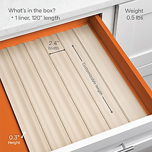 YouCopia SpiceLiner Spice Drawer Liner, 10ft Roll, Sandstone