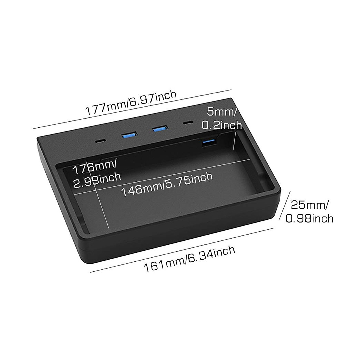 CALIDAKA 5 in 1 Ports Tesl-a Model 3 Model Y USB Hub, Dashcam and Sentrys Mode Viewer USB-C Hub Dongle USB Tesl-a M 3 My Accessories, Custom Designed for Tesl-a Model 3/Y 2020 June Produce