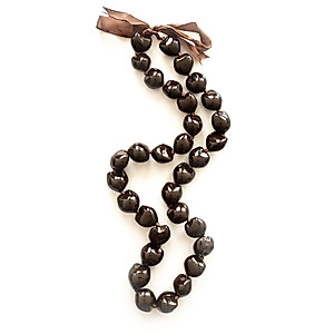 Aloha Outlet Brown Kukui Nut Lei Necklace - 10 pack