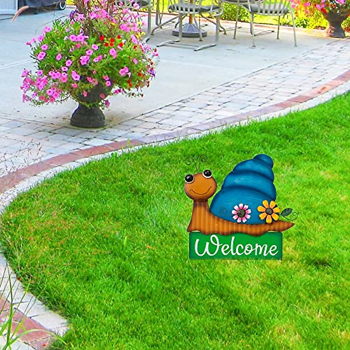 Charming DEWBIN 16" Snail Garden Decor for Spring