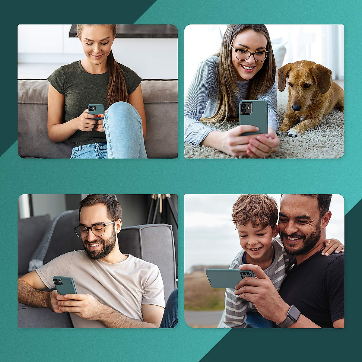 ORIbox for iPhone 12 Case for iPhone 12 Pro Case Green, [10 FT Military Grade Drop Protection], The Liquid Silicone Heavy Duty Shockproof Anti-Fall Case for iPhone 12/12 Pro,6.1 inch, Green