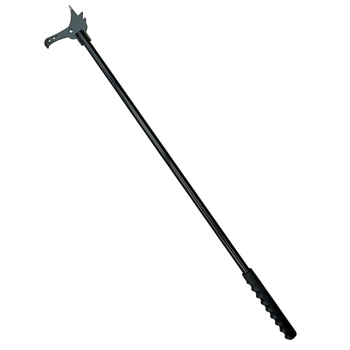 Fierywater 40-Inch Long Fire Poker-One Piece with Large Rubber Handle Fireplace Tools, Anti-Rust Black Coated for Fire Pit - Indoor and Outdoor Campfire Use