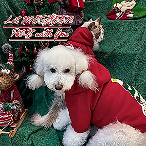 MESHEEN Dog Hoodie for Small Dogs and Cats Made of Soft Comfortable Fabric Embroider Original Cute Pattern, Dog Sweaters Use Warm Brushed Lining Keep Your Pet Cozy