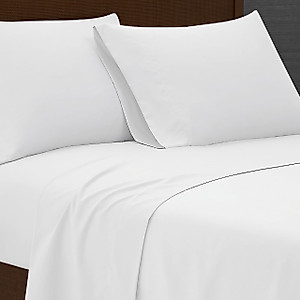 London Fog Garment Washed Solid Sheet Set White Microfiber 3-Piece Twin XL Sheet Set, Solid Themed, Deep Pocket, Adult and Teen, Oeko-TEX Certified