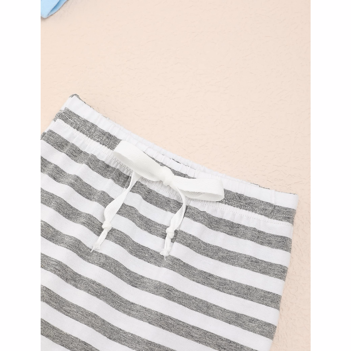 Gavol My First Easter Baby Boy Outfit Rabbit Romper+Stripe Pants +Rabbit Ear Hat 3pcs Clothing Set 0-12months