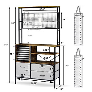LOPASA Craft Storage Cabinet Compatible with Cricut, Craft Organizers Desk with Storage for Adults, Craft Table for Vinyl Organization, Craft Room Furniture