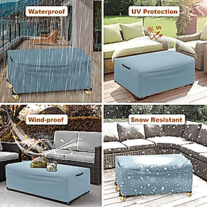 MUTUSHI Patio Furniture Cover Small, Waterproof Outdoor Table Cover, 74" CM x 47" CM x 28" CM, Durable Oxford,Patio Table Cover, -Twilight Blue
