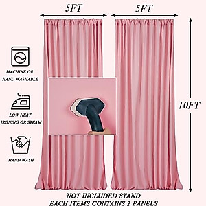 10x10FT Rose Gold Backdrop Curtains for Wedding - Rose Gold Backdrop for Baby Shower Birthday Photo Home Party Curtains Backdrop 5x10FT 2 Panels