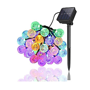 XUNATA Solar String Lights Outdoor, Waterproof 20 LED 16.4FT 8 Modes for Christmas, Home, Garden, Yard, Porch, Tree, Party, Holiday Decoration(Multi-colored)
