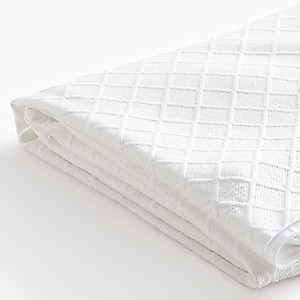 RECCI 2 Inch Mattress Topper Cover Queen Size (Only Cover), Breathable Bamboo Viscose Mattress Topper Protector, Washable Mattress Topper Encasement with Zipper & Adjustable Straps (Queen, White)