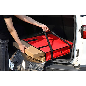 New Star Foodservice 50110 Insulated Pizza Delivery Bag, 22" by 22" by 5", Red