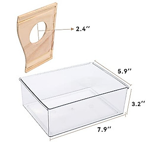 LUVCOSY Hamster Sand Bath Kit = Bath Sand + Sand Bath Box, Acrylic Critter's Dust Sand Bathroom, Desert Sand Container, Habitat Accessories for Mice, Gerbils, Reptile & Small Animals