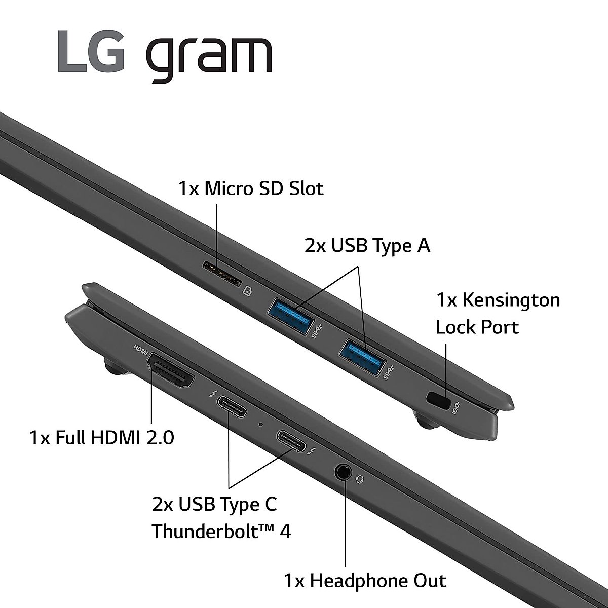 LG Gram (2022) 17Z90Q Ultra Lightweight Laptop, 17" (2560 x 1600) IPS Display, Intel Evo 12th Gen i5 1240P Processor, 16GB LPDDR5, 512GB NVMe SSD, WiFi 6E, Thunderbolt 4, Windows 11, Gray (Renewed)