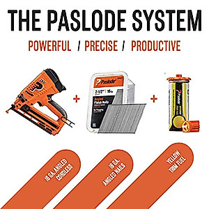 Paslode, Finishing Nail, 650232, 20 Degree Angled Galvanized, 16 Gauge, 2,000 per Box, 2 1/2 inch