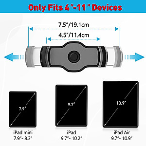 AboveTEK Tablet Stand, Multi-Angle Adjustable iPad Stand Holder, 360° Swivel iPad Stand Aluminum Desk Mount Fits 4”-11"(Diagonal) iPad/Mini/Air/Pro for Business Kiosk Office – Black