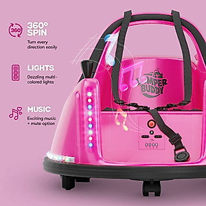 Bumper Buddy Ride On Electric Car for Kids & Toddlers, 12V 2-Speed, Ages 1 2 3 4 5 Year Old Girls - Remote Control, Baby Girl Riding Bumping Toy Gifts Cars - Toys Gift Toddler 12-18 Months Age