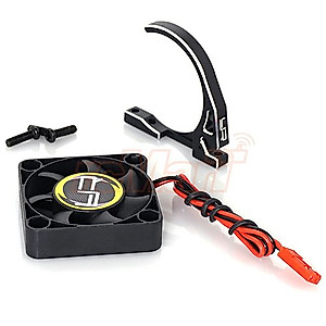 Yeah Racing Aluminum 7075 Fan Mount w/ YA-0327 40mm Tornado Fan for 540 Motor Black #YA-0526BK