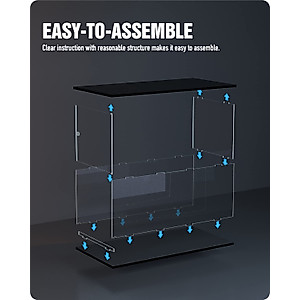 Nifeliz Acrylic Display Box for Scale 1:8 Big Model Cars, Building Toy Car Organizer and Storage, Gifts for Large Car Model Colle ctors (25.2Lx13WX10.4H in)