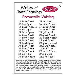 Super Duper Publications | Webber® Photo Phonology Prevocalic Voicing Minimal Pair Card Deck | Educational Learning Resource for Children