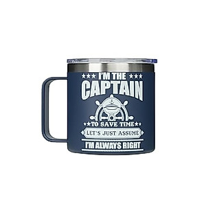 FROOBLEQUIRK 14 Oz Boating Tumbler – Captain & Boat Owner Gift, Nautical Accessories for Men, Pontoon Boater Gift, Funny Boat Lover Drinkware