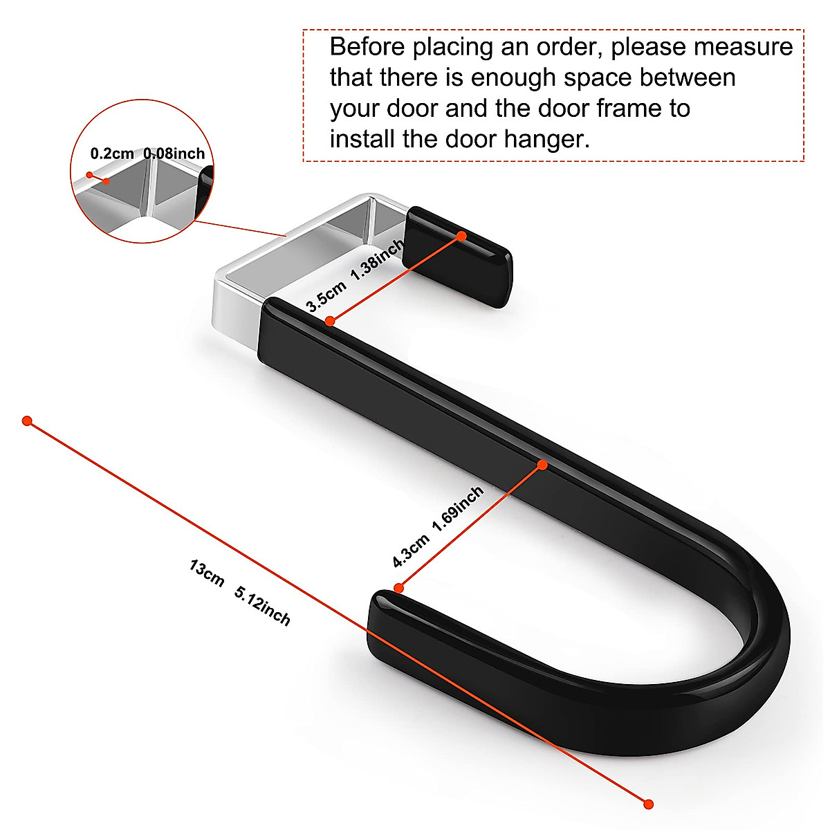 FLOWRALiKI Over The Door Hook, 6 Pack Door Hooks for Hanging Clothes, Towels, Coats, and More