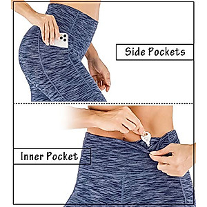 Heathyoga Leggings with Pockets for Women Tummy Control High Waist Yoga Pants with Pockets for Workout Athletic Leggings Ocean