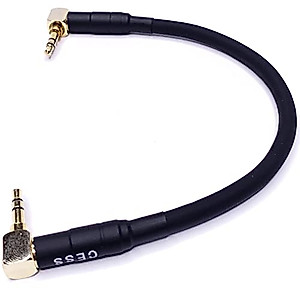 CNCESS CESS-068 Short Audiophile Audio Cable 3.5mm TRS Right Angle Male to Male, 6 Inches