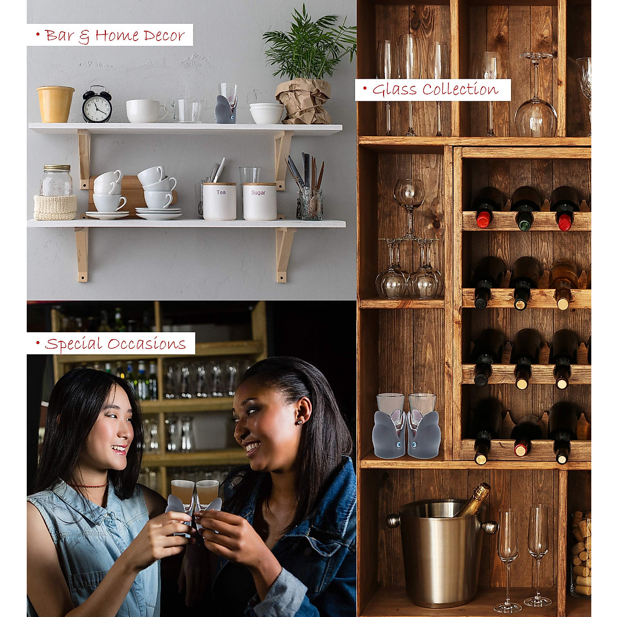 CoTa Global Gray Dolphin Shaped Shot Glass, Cool & Funny Whiskey Tequila & Alcohol Drinking Glass Dolphin For Shots, Dolphin Gift For Men & Women 2.50" x 4" 1.5 Oz