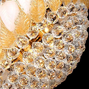 Modern Suspension Lamp for Living Room，Traditional Crystal Candle Cascade Chandeliers with Golden Finish，Rain Drop Chandelier Luxury 14/20 Light Ceiling Light Fixture (Color : 31.5in)