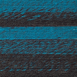 Lion Brand Yarn 826-209 Scarfie Yarn, One Size, Charcoal/Aqua