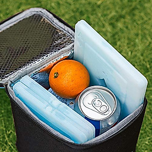 HOTFUN Ice Packs for Lunch Box Slim Reusable Freezer Dry Ice Pack for Coolers Keep Cold and Fresh for Outdoor Camping Picnic and Parties (Set of 6), blue