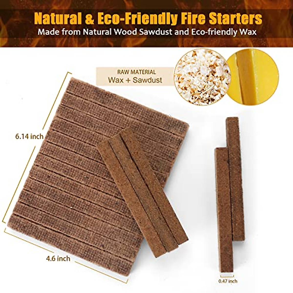 Realcook Natural Fire Starter Cubes: Upgraded 36 Firestarters Kindling