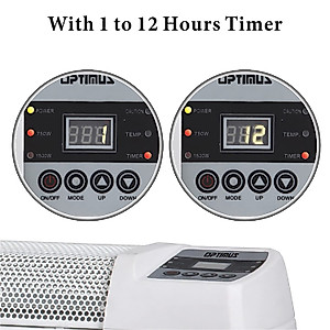 Optimus 30" Baseboard Convection Heater with Digital Display & Thermostat