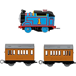 Thomas & Friends Motorized Toy Train Talking Thomas Engine with Annie & Clarabel Coach Cars for Preschool Kids Ages 3+ Years