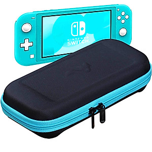 ButterFox Slim Carrying Case for Nintendo Switch Lite with 19 Game and 2 Micro SD Card Holders, Storage for Switch Lite Accessories (Blue Turquoise/Black)