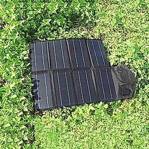 AIZYR 50W Portable Foldable Solar Panel Charger, Waterproof Controller Solar Suitcase with Crocodile Clip and Dual USB Outputs for Portable Generator Power