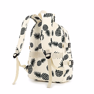 Dimanito Laptop Backpack College Backpack with USB charging port for laptop up to 15 inch Men Women outdoor Travel Backpack (Pineapple)