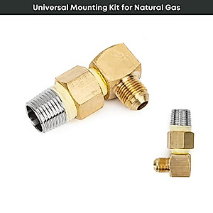 Stanbroil Natural Gas Fire Pit Burner Ring Installation Kit, Black Steel, 12-inch