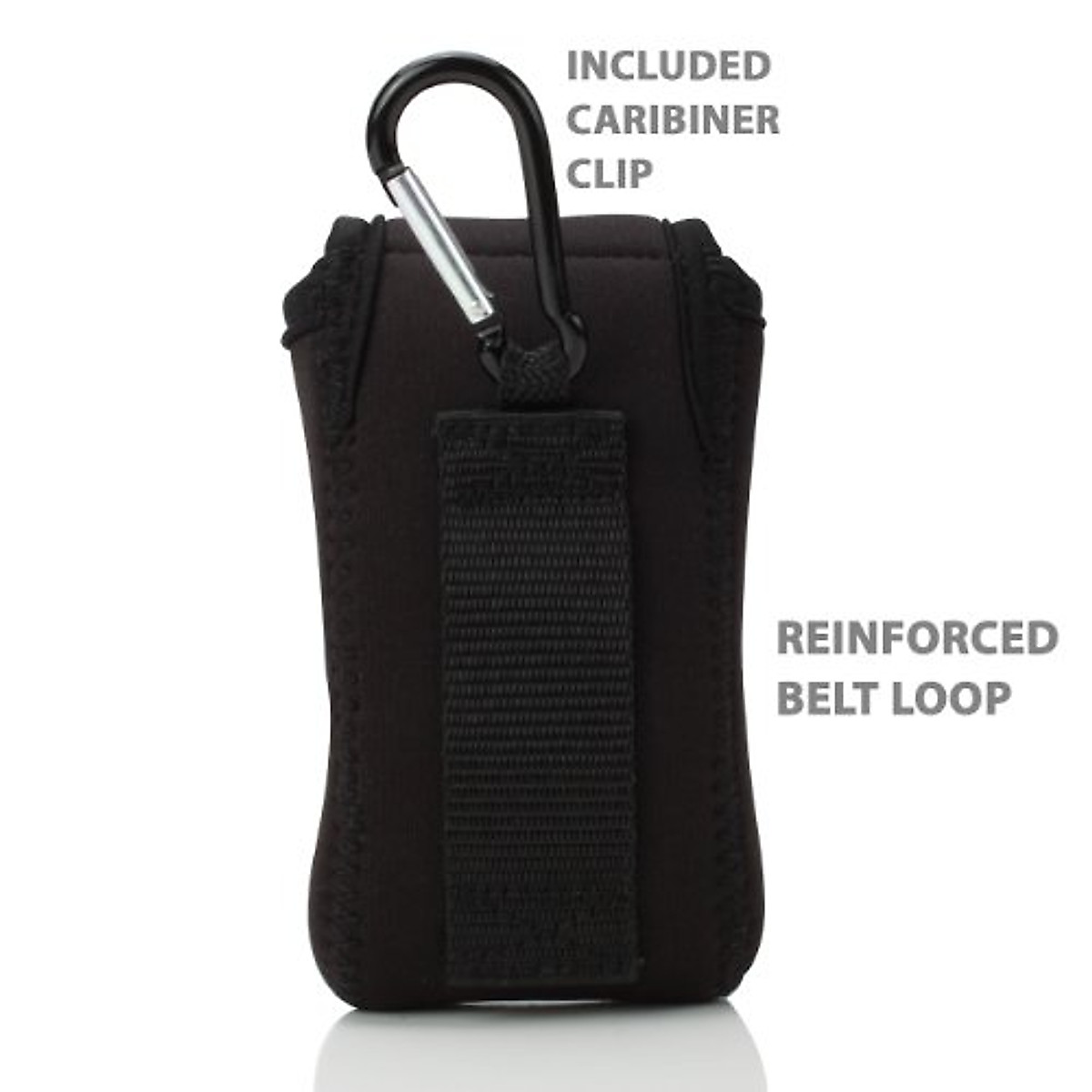 USA GEAR Flip Phone Case Belt Pouch Compatible with Jitterbug Flip 2, Alcatel GO Flip, Nokia 2780 Flip, Tracfone TCL Flip 2, and More - Neoprene Phone Pouch, Belt Loop, Carabiner Clip, Easy Access