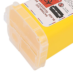 Sharps Disposal Container, Disposal Blade Container Barbershop Hair Salon Shaving Knife Blade Disposal Collect Box(yellow)