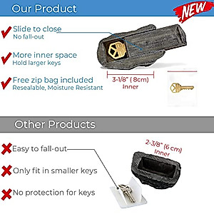 PANGAEA Key Hider Fake Rock, Weatherproof and Safe for Spare Keys, Real Look and Feel Stone, Garden, Outdoor, Geocaching (Type-B Black, 1 Pack)
