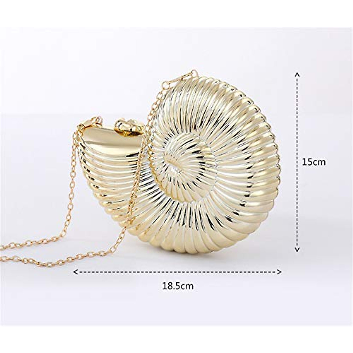 Aimeely Women Creative Conch Shell Prom Party Clutch Purse Acrylic Chain Strap Shoulder Bags Sliver