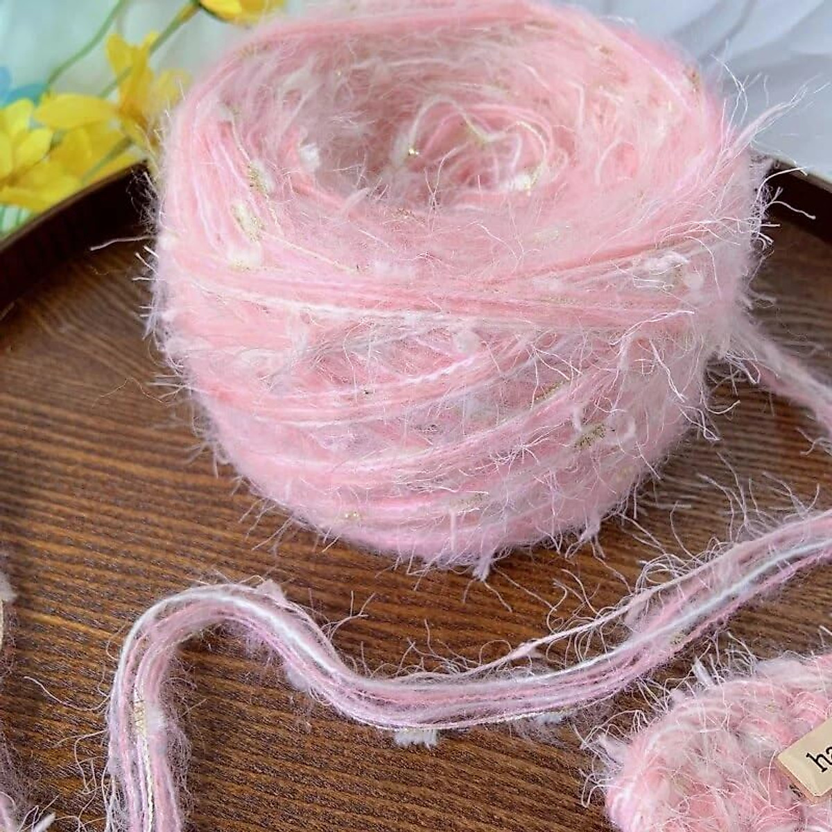 100G/Ball DIY Features Hand Mixed Line Mohair Yarn for Knitting Crochet Pretty Tassel Blend Yarn DIY Gift Knitted Bag Sweater
