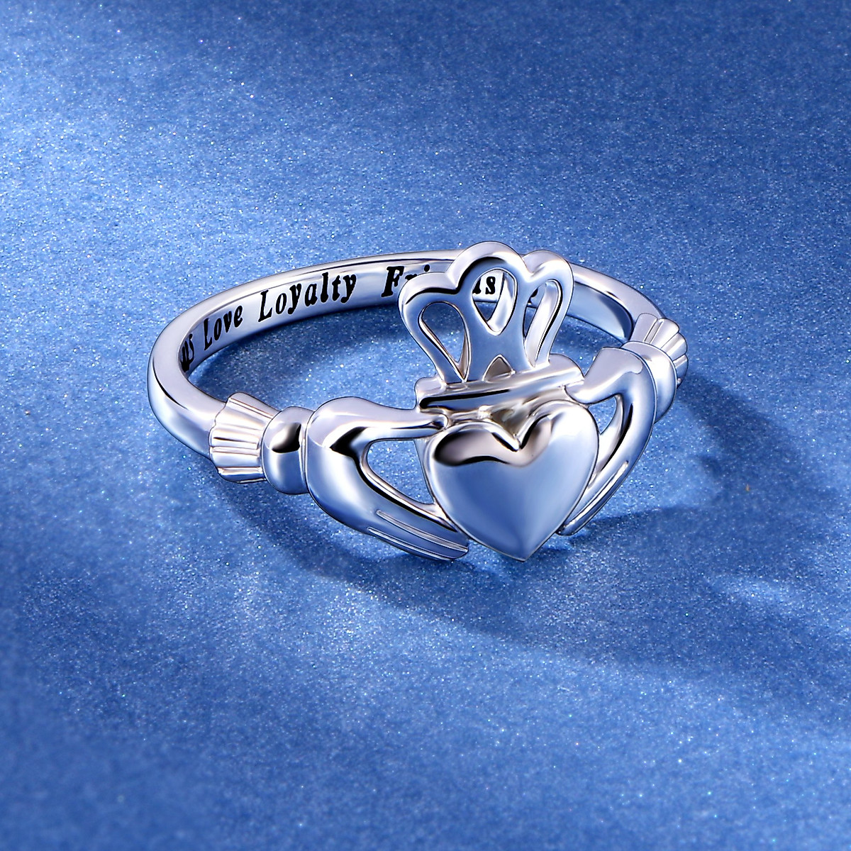 S925 Sterling Silver Love Loyalty Friendship Irish Ladies' Claddagh Ring Size 7