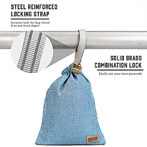 LOCTOTE AntiTheft Sack 3L | Portable Travel Safe | Cut-Resistant, RFID Blocking and Water Resistant | Beach Bag with Lock | Beach Safe | Travel Pouch | Beach Lock Box for Valuables and Personal Items